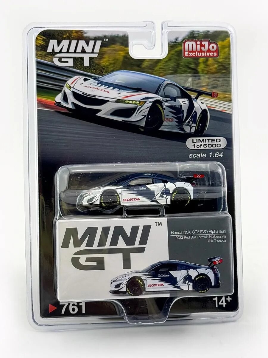 Машинка MINI GT 1/64 #761 Honda NSX GT3 EVO AlphaTauri Yuki Tsunoda2023 MIJO Die-cast Alloy Car Model Collection Gift