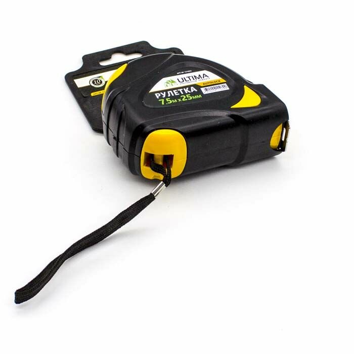 Рулетка Ultima, AutoLock, 7.5 м х 25 мм, обрезиненный корпус, автоматическая фиксация