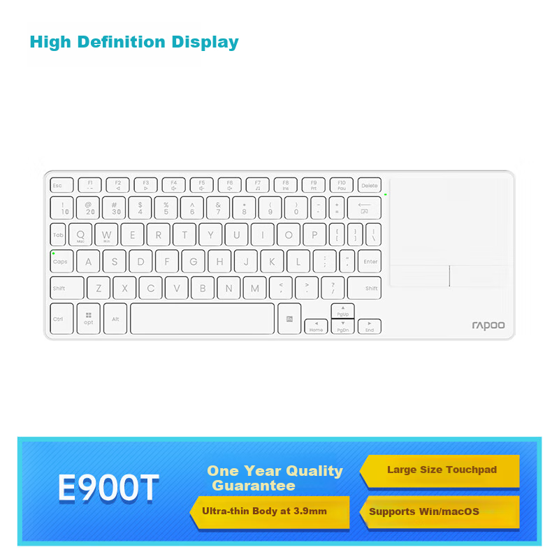 Клавиатура Rapoo E900T с сенсорным экраном 73 клавиш беспроводная Bluetooth для офиса с большим тачпадом и быстрыми