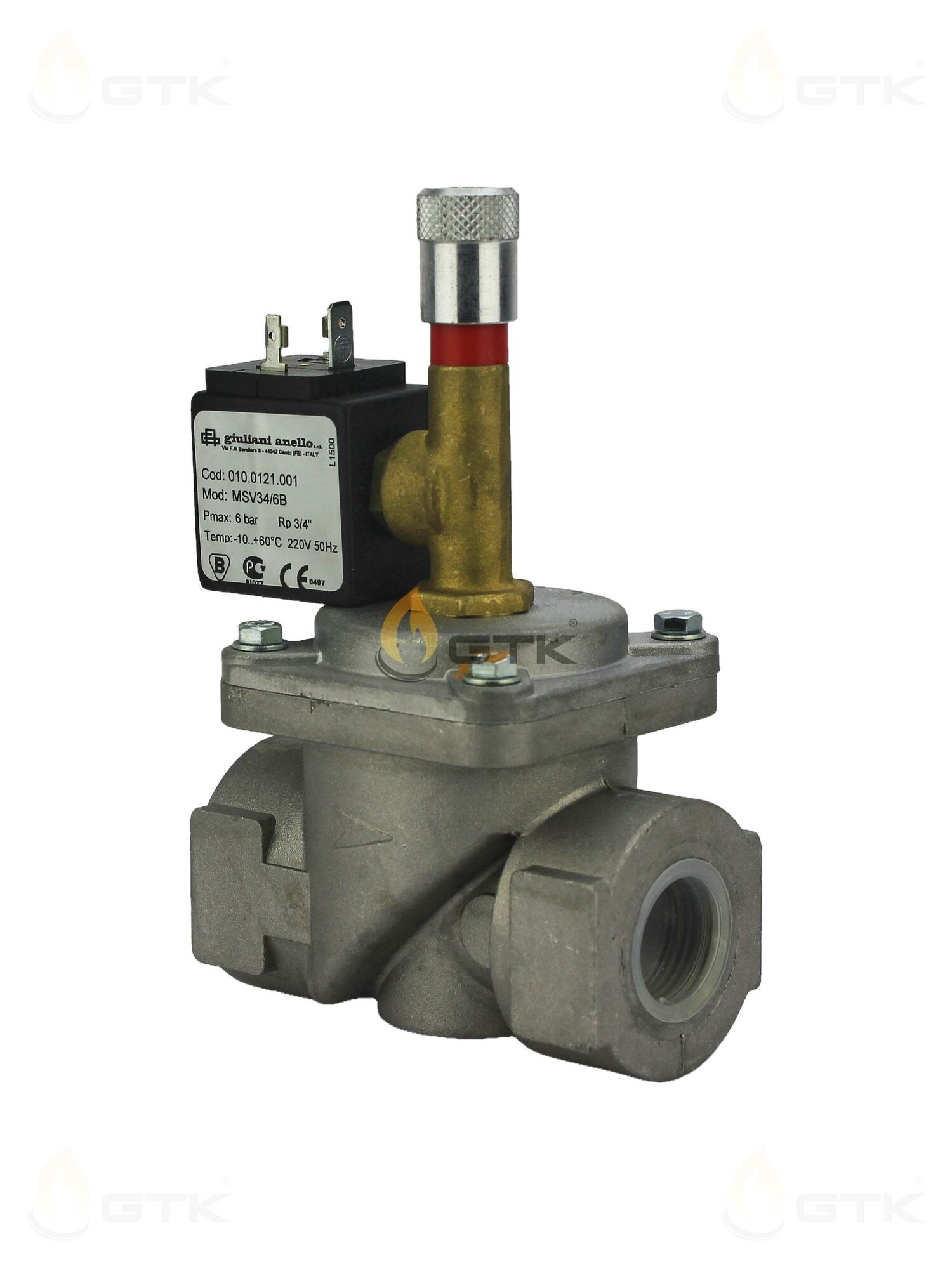 Газовый электромагнитный клапан Giuliani Anello MSV34/6B, 010.0121.001