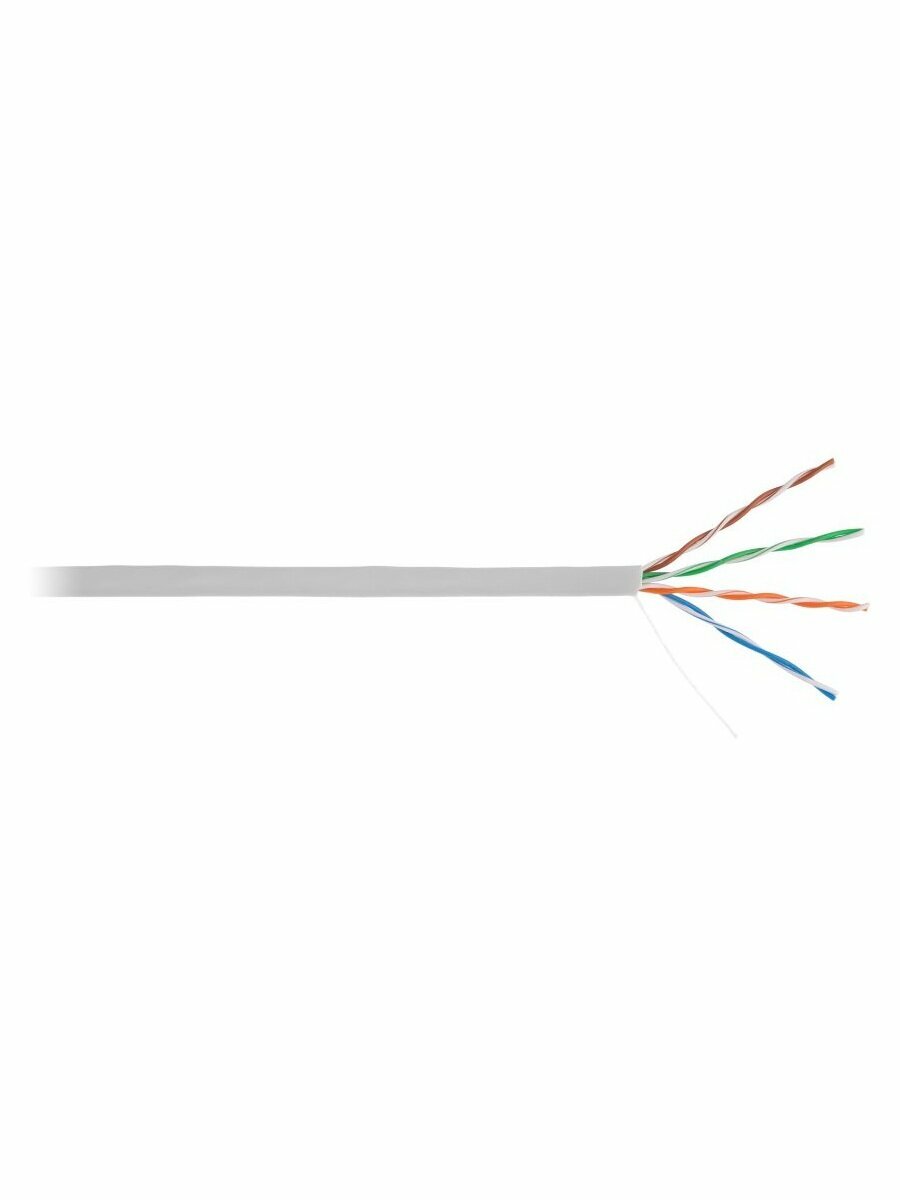 Кабель витая пара U/UTP 5e кат. 4 пары Netlan EC-UU004-5E-PVC-GY-1 24AWG(0.47 мм), серый, уп/100м
