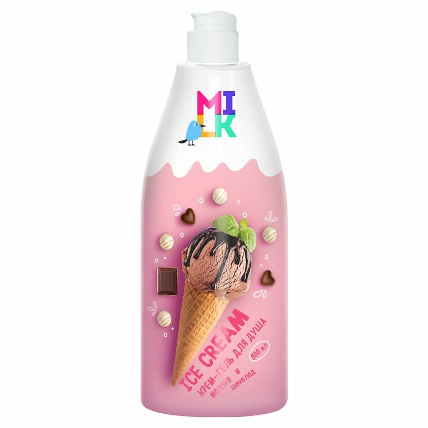 Milk Крем-гель для душа Молоко и шоколад, 800 мл