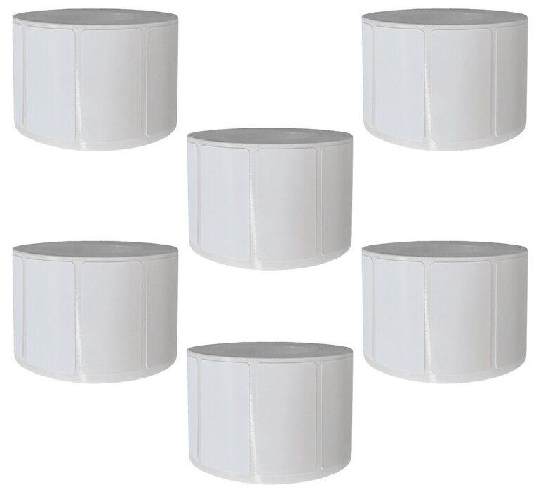 Полипропиленовая этикетка 43х25 термотрансферная 1000 шт. рул, втулка 40мм (6 шт в упаковке). Этикетки для термотрансферного принтера.