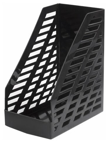 Лоток вертикальный для бумаг BRAUBERG "MAXI-plus" (250х160х300 мм), сетчатый, черный, 237005