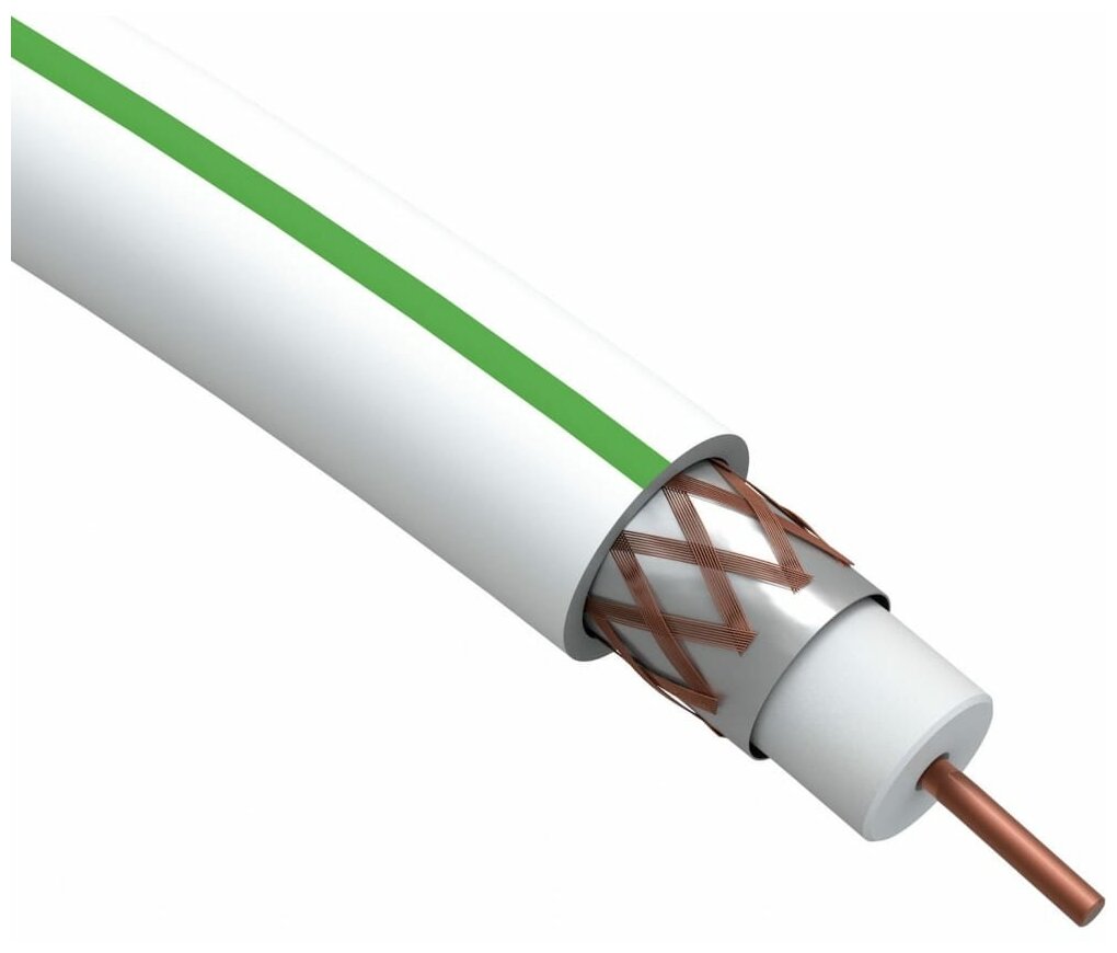 Коаксиальный кабель ЭРА SAT 703 B, 75 Ом, Cu/(оплётка Cu 75), PVC, цвет белый, бухта 10 м Б0044613
