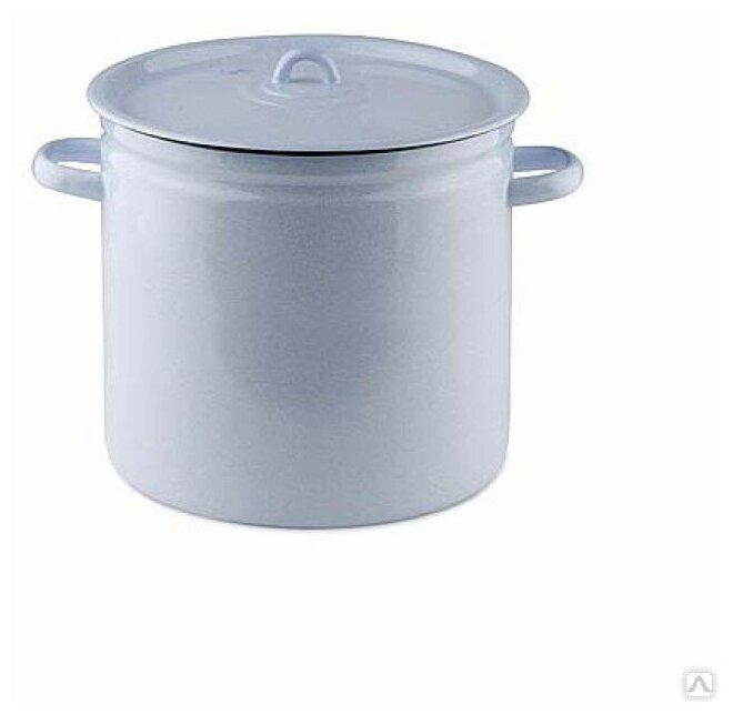 Лысьвенские эмали С-1624, Кастрюля 12л, цилиндрическая без декора эмаль, цвет голубой