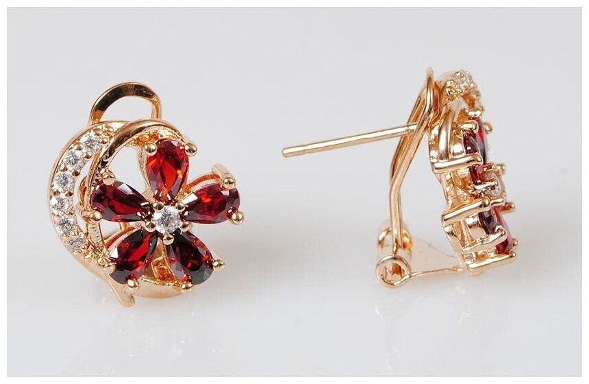 Серьги, гранат