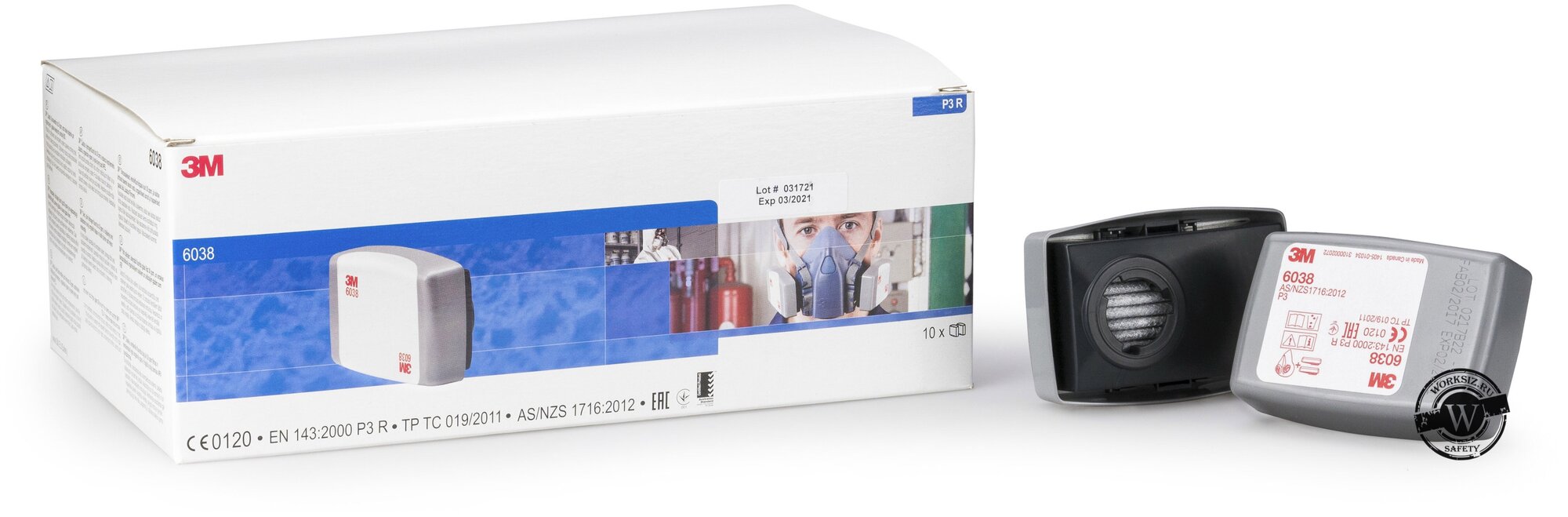 Фильтр (патрон) 3М™ 6038 (P3 R) / 10 пар (20 шт.)