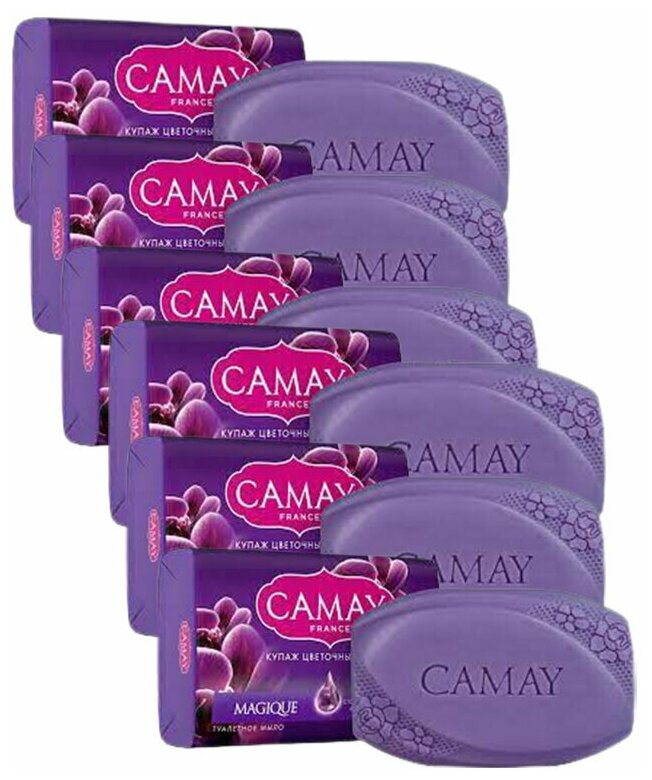 Туалетное мыло Camay Magique магическое заклинание, с ароматом черной архидеи, 85гр (6 шт в наборе)