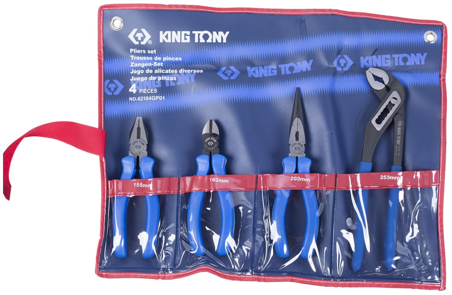 KING TONY Набор пассатижей и бокорезов, 4 предмета 42104GP01