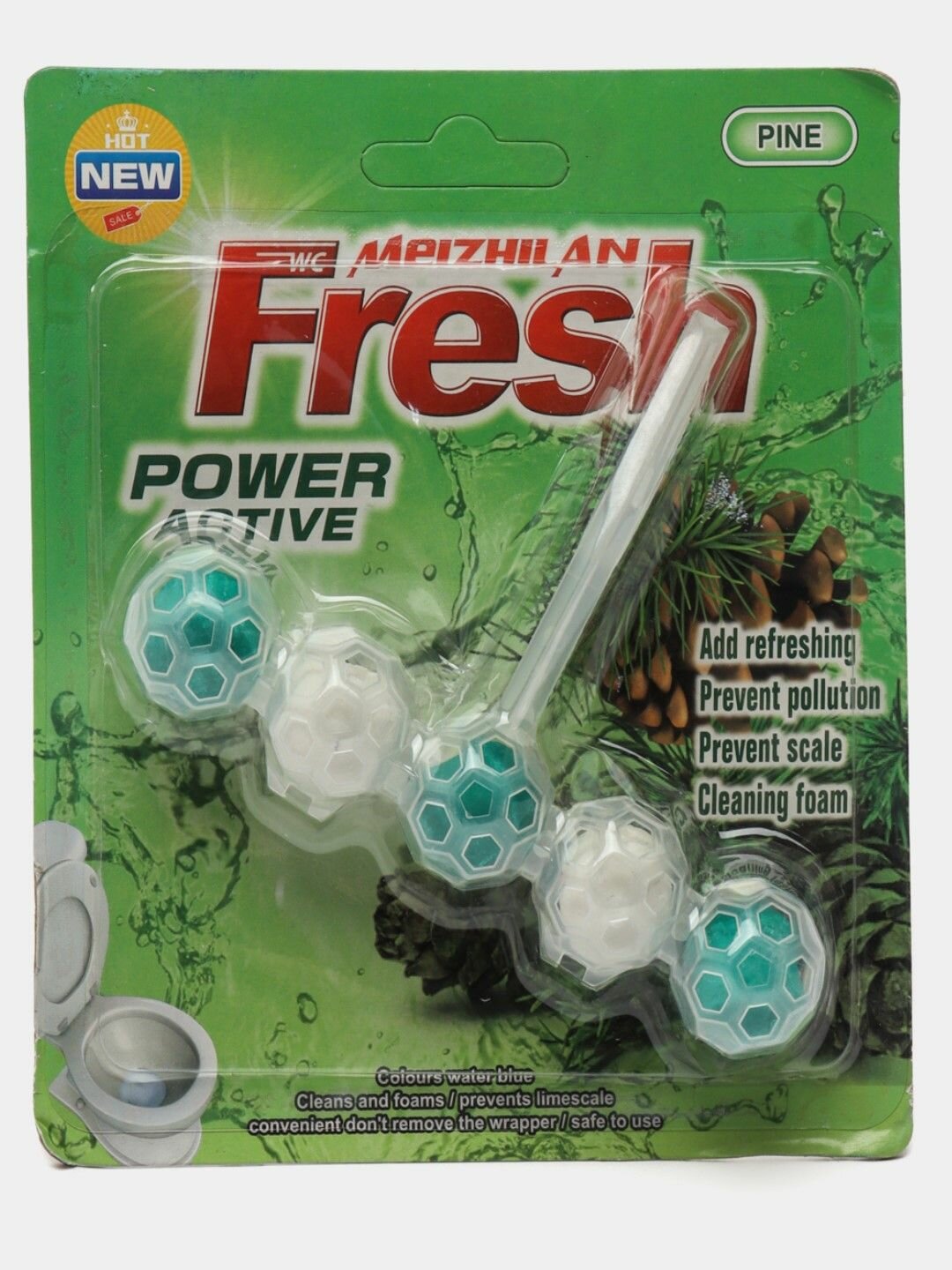 Освежитель для туалета. Туалетный гигиенический блок подвесной Fresh унитаз антибактериальный сменный навесной. Средство для чистки желтого налета 5шт