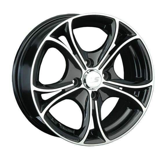 Колесный диск LS LS393 17x7.5" PCD5x114,3 ET45 D73,1 черный глянцевый с полированными лучами