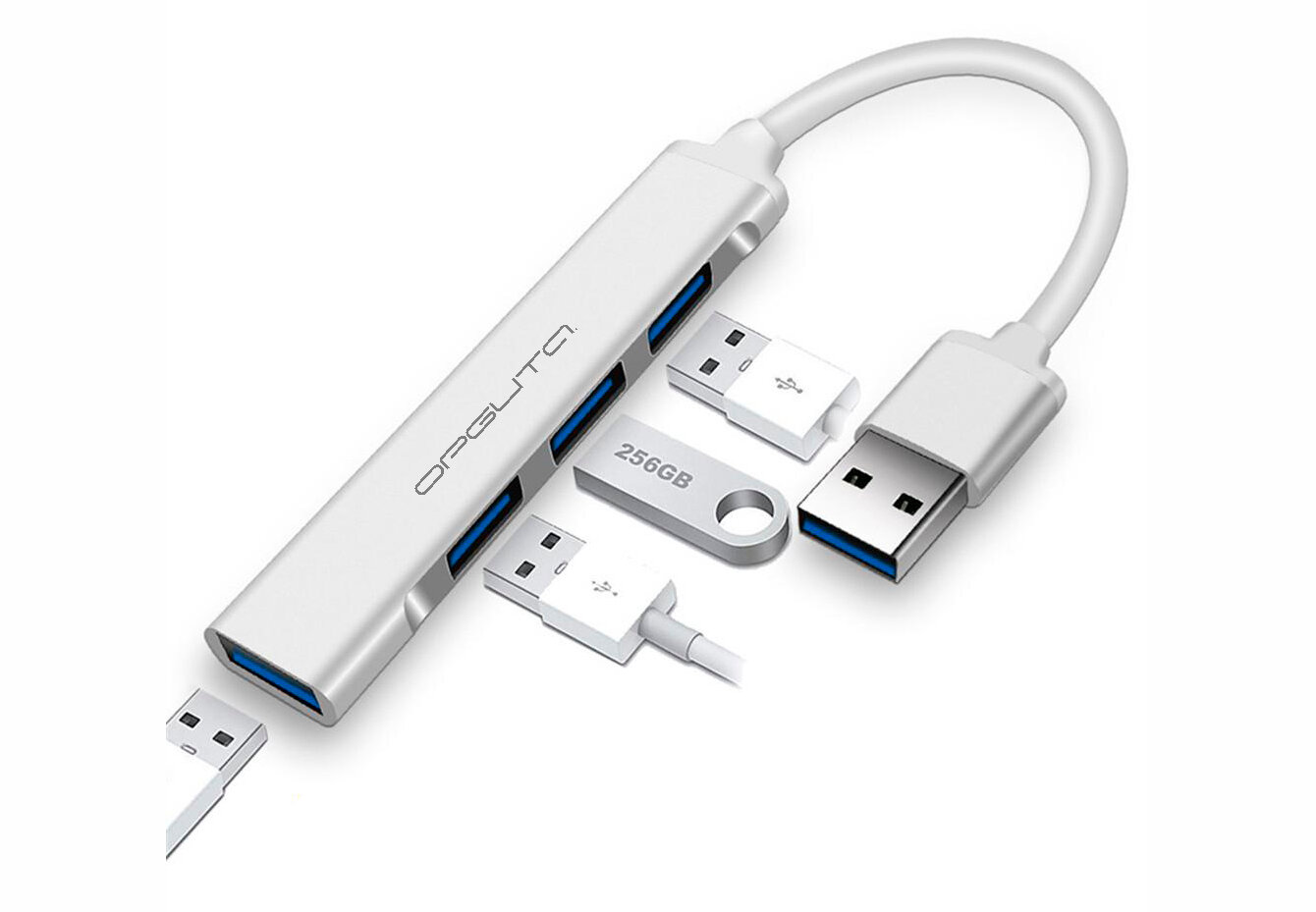 Концентратор OTG Орбита OT-PCR17 Серебро, USB 2.0, 4 гнезда USB