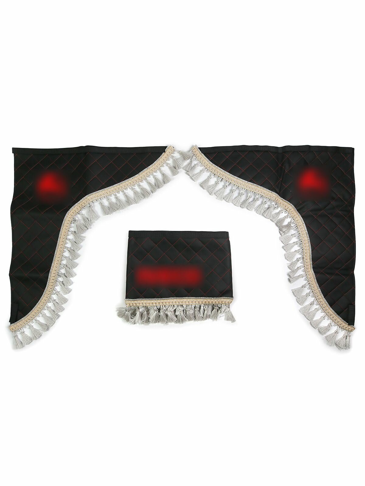 Ламбрекены. (Лобовое и боковые). Для автомобиля K Z. Экокожа. Чёрные. Сделано в России. (25738)