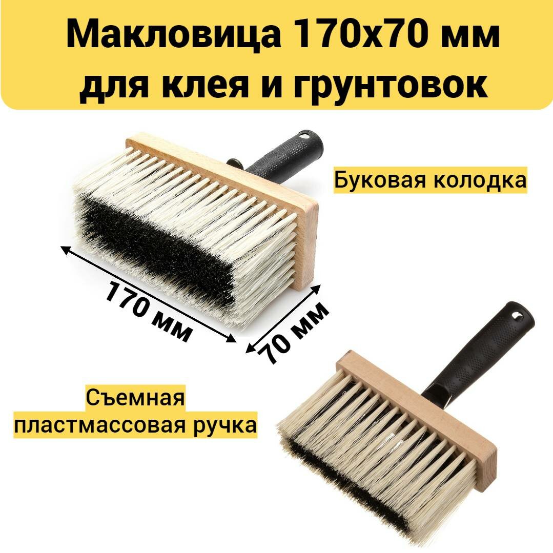 Макловица 170 мм №2 Лазурный берег синтетическое волокно для клея и грунтовок