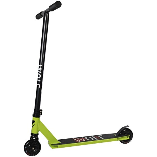 Самокат трюковый Novatrack Wolf 10, 110 мм, зеленый