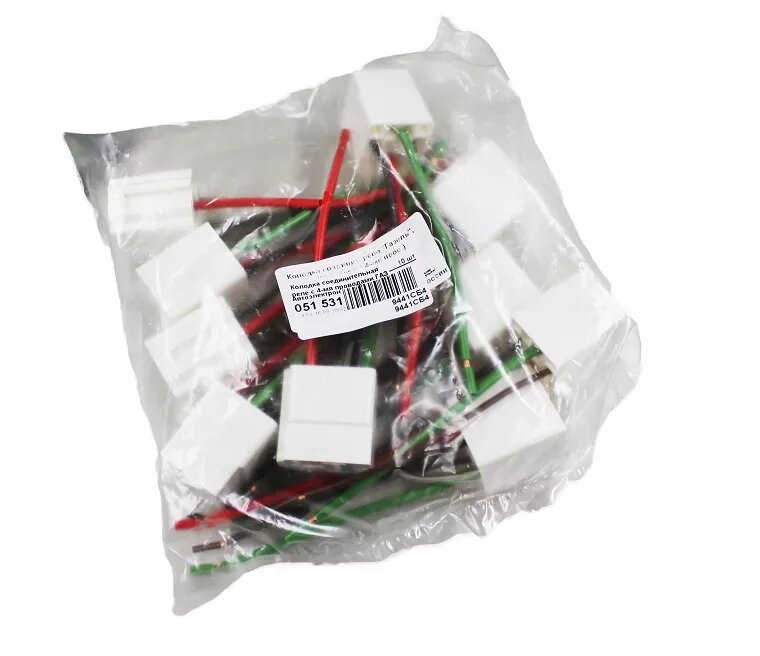 Колодка проводки реле Автоэлектроника ГАЗ (малогабаритн. 4 конт.) с фиксатором, проводами, 10 шт