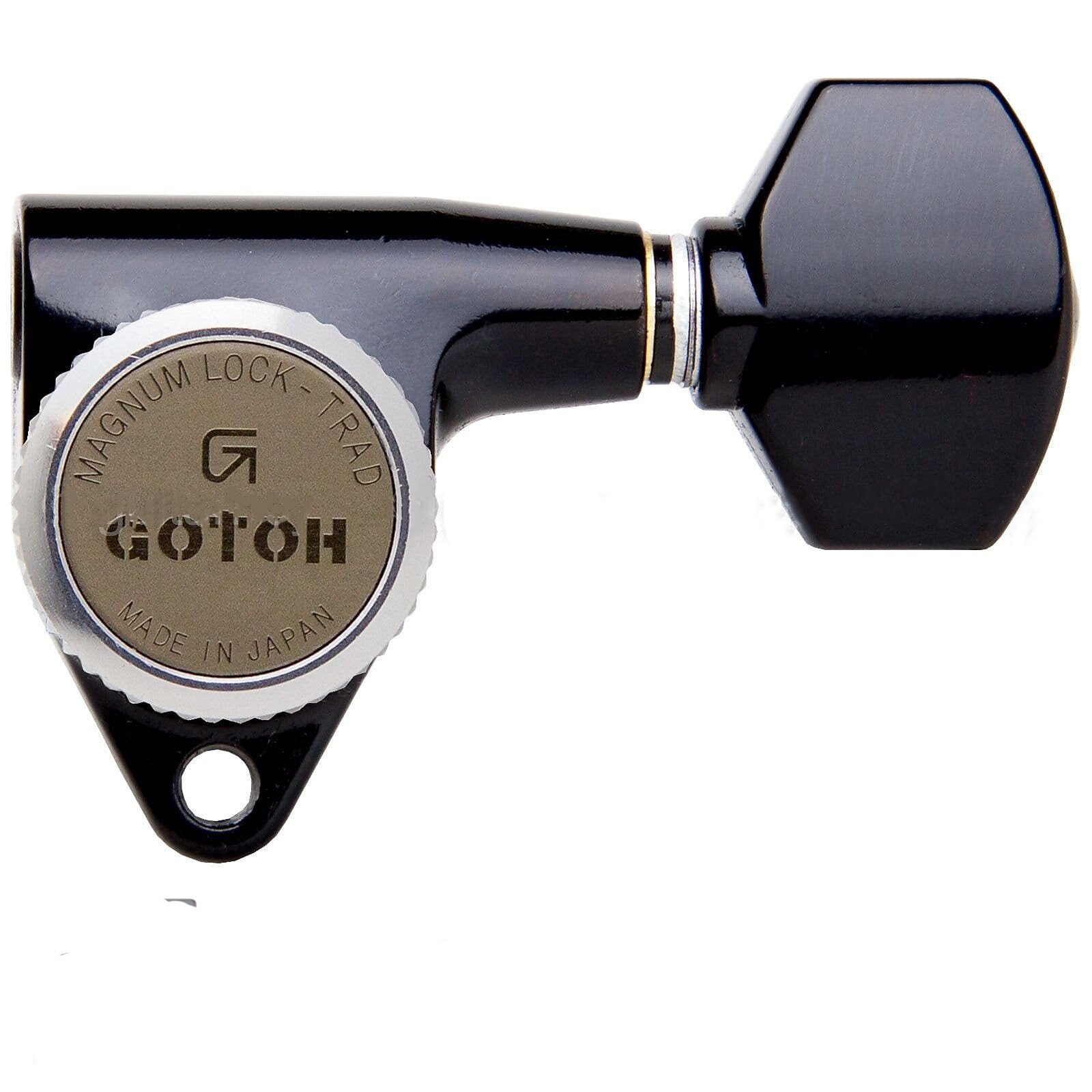 Колок одиночный GOTOH SG301-MGT-07-o, Long, левый, чёрный