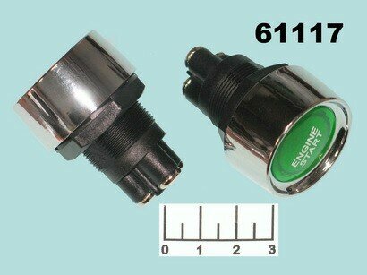Кнопка 12V A2-23B LED зеленая без фиксации