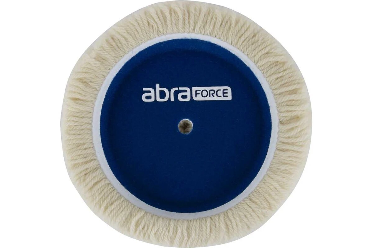 Abraforce Круг полировальный меховой, крученая шерсть, цвет: белый, 150мм, липучка белая арт. 163435