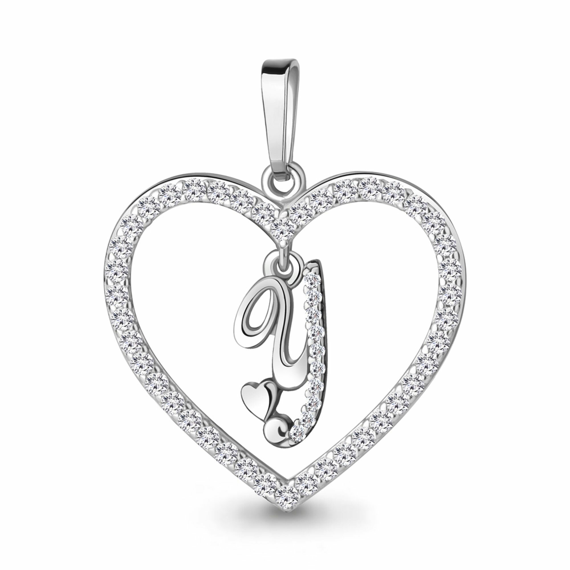 Подвеска, серебро, 925 проба, родирование, фианит