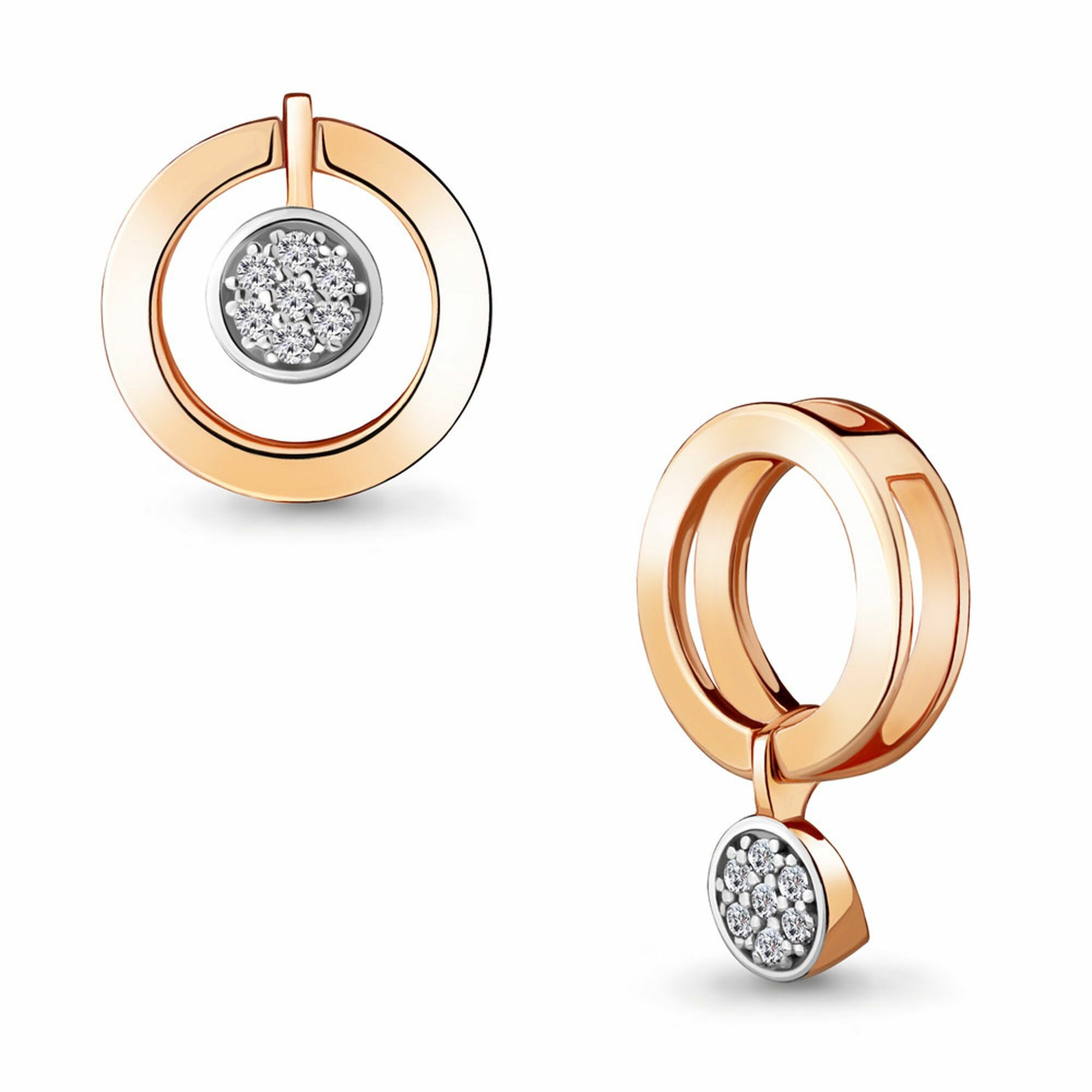 Подвеска, серебро, 925 проба, золочение, фианит