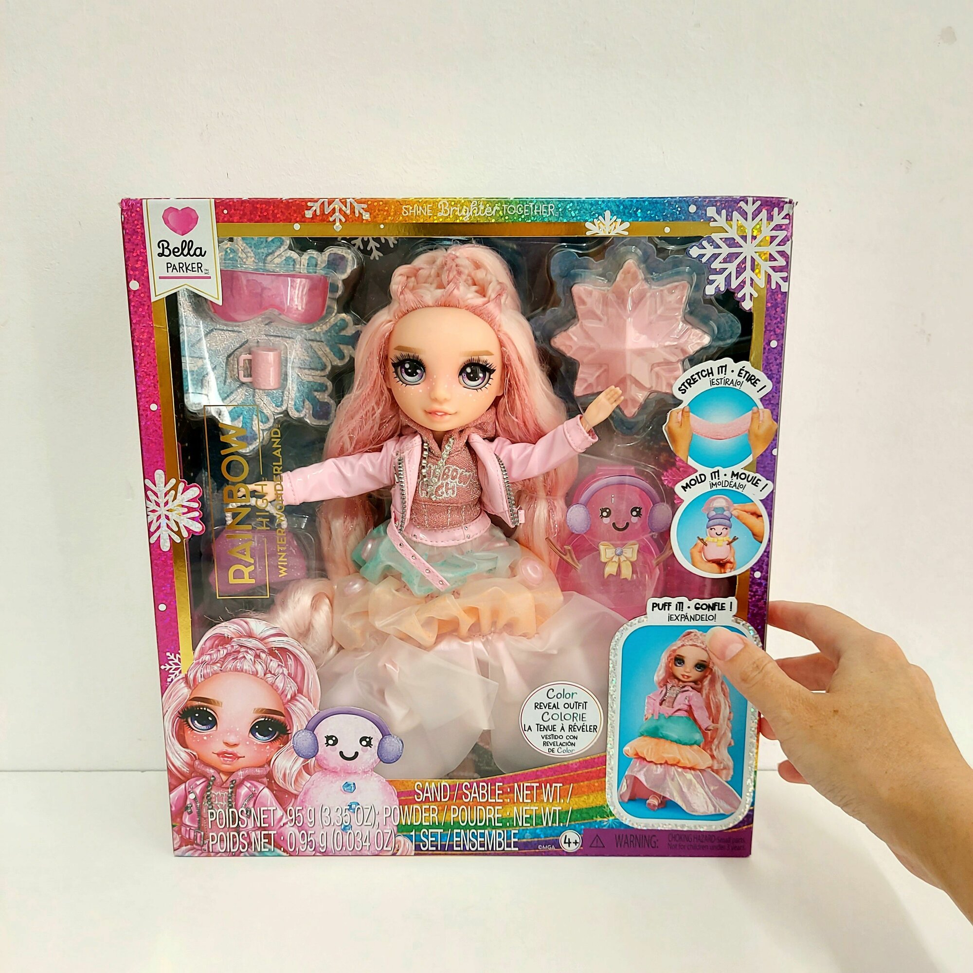 Кукла Rainbow High Bella Winter Wonderland Рейнбоу Хай Белла Паркер зимняя с волшебным снегом и аксессуарами