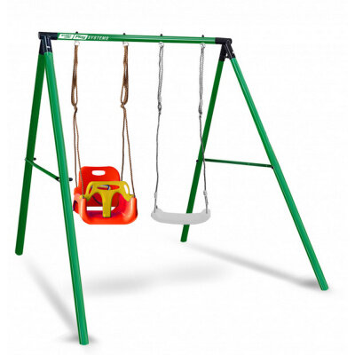 Start Line Play (Россия) Качели SLP SYSTEMS 2 секции + сиденье с фиксацией желтое + сиденье лодочка белое