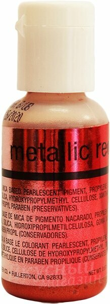 Краска сияющая Красная Metallic Red Chefmaster, 18 гр. (Набор из 3 шт.)