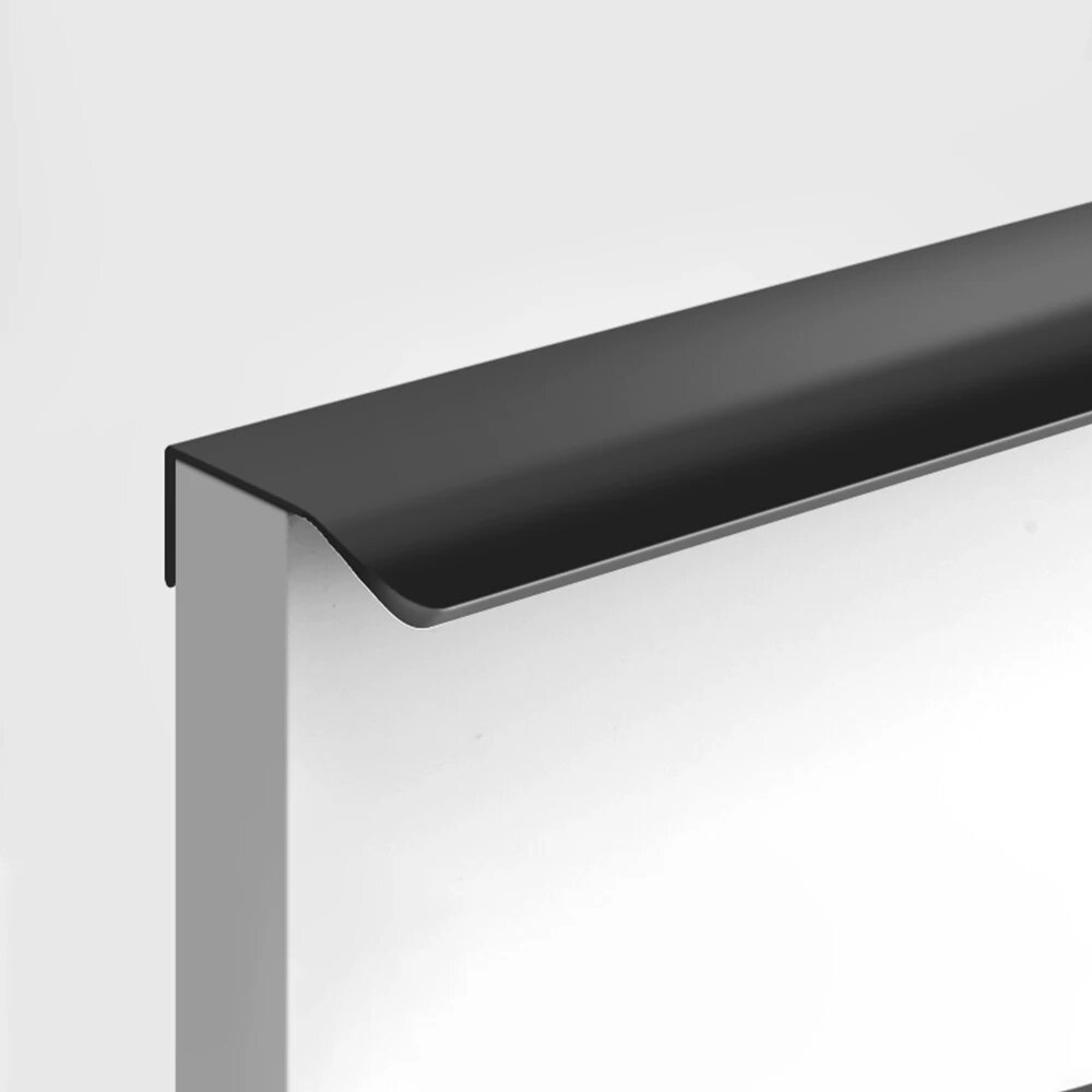 Черные скрытые ручки шкафа, дверная ручка кухонного шкафа и ручка из алюминиевого 200mm, Black