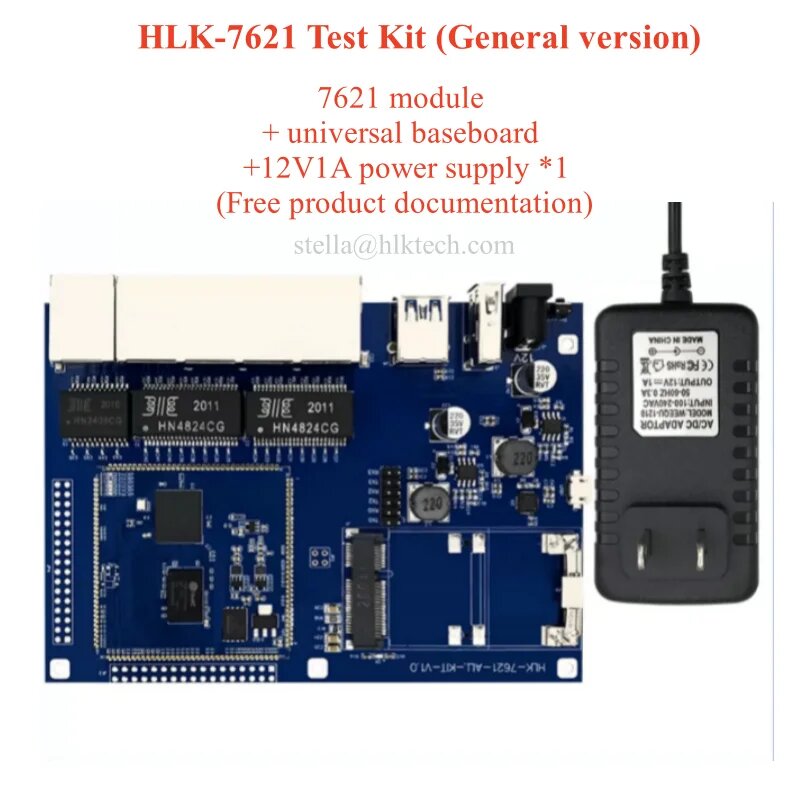 Bibikoo HLK-7621 MT7621 Gigabit Ethernet Router HLK-7621 Test Kit A, 1pcs