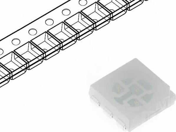Светодиод OPTOSUPPLY OSG5DTS4C1A LED SMD 5060, PLCC6 green 2180?3000mcd 5x5x1.5mm 120 град. 3?3.6V 1 шт