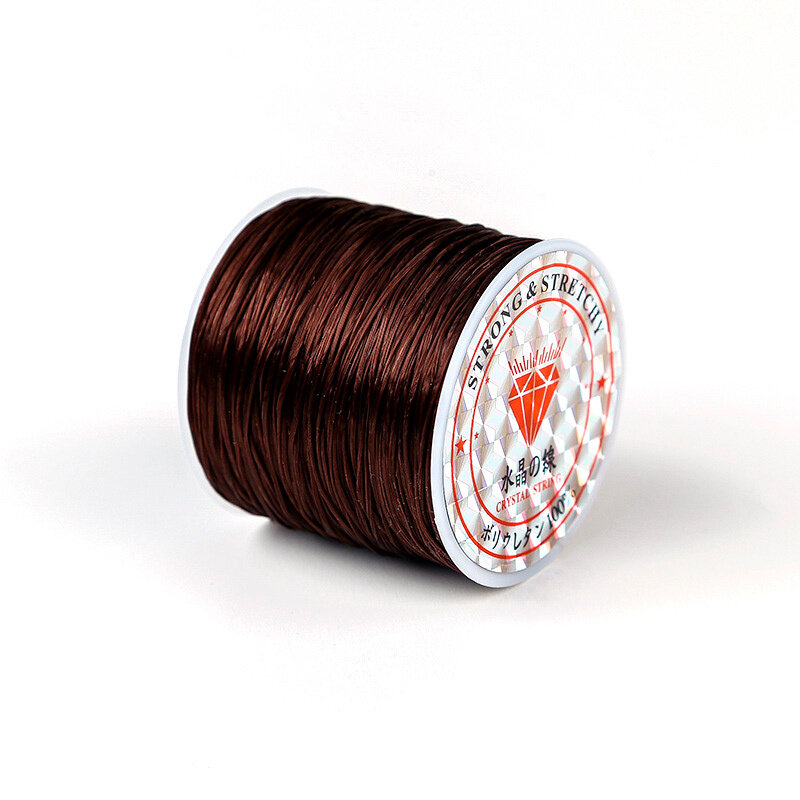 Нить-резинка для бус/браслетов 0,8 мм, цвет: Коричневый, длина: 10 м