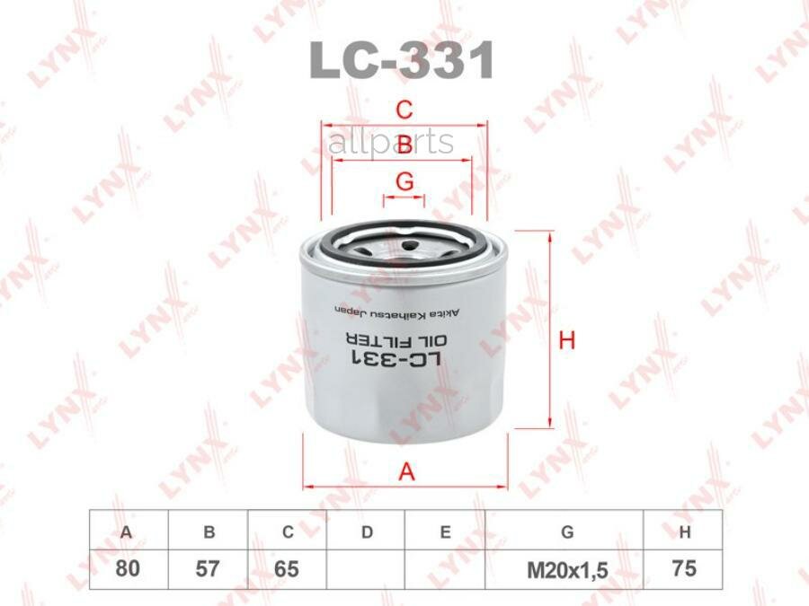 LYNXAUTO LC331 Фильтр масляный