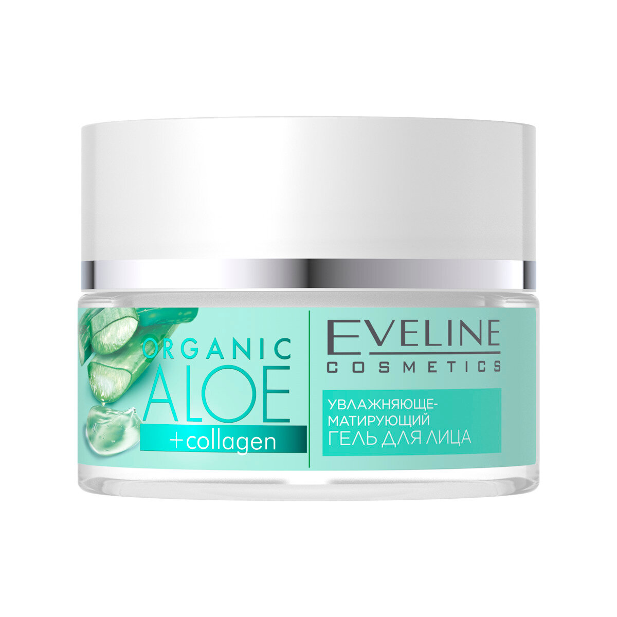 Eveline Cosmetics Увлажняюще-матирующий гель для лица для нормальной и комбинированной кожи серии Organic Aloe Collagen, 50мл