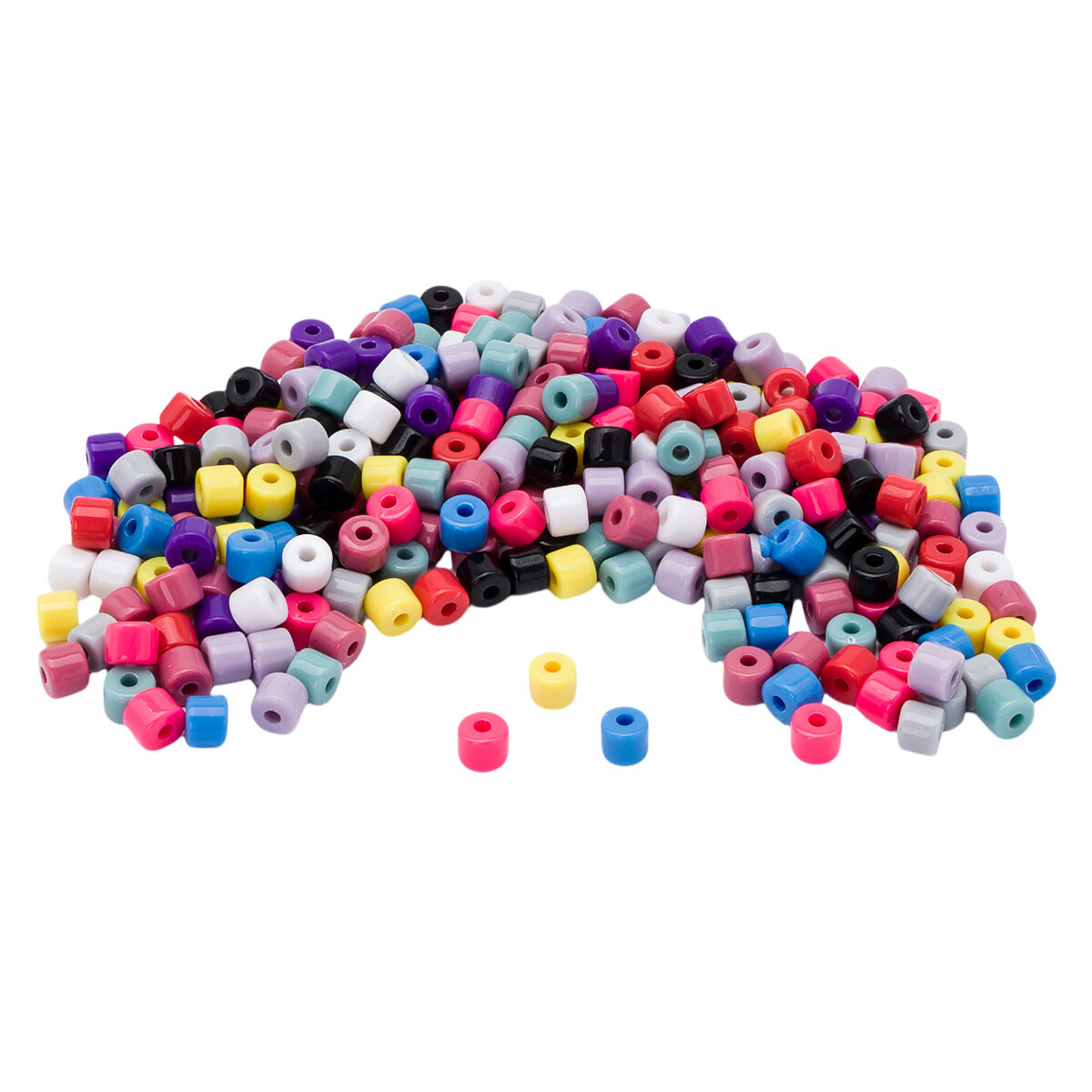 Бусины для рукоделия пластиковые, цилиндр, 5*6мм, 50гр Astra&Craft (mixed микс цвета)