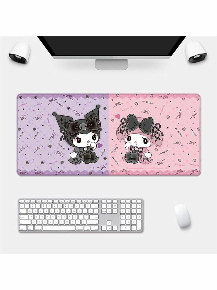 Коврик для мышки Anime Fantasy Kulomi Kuromi, игровая клавиатура, прошитые края, нескользящая основа