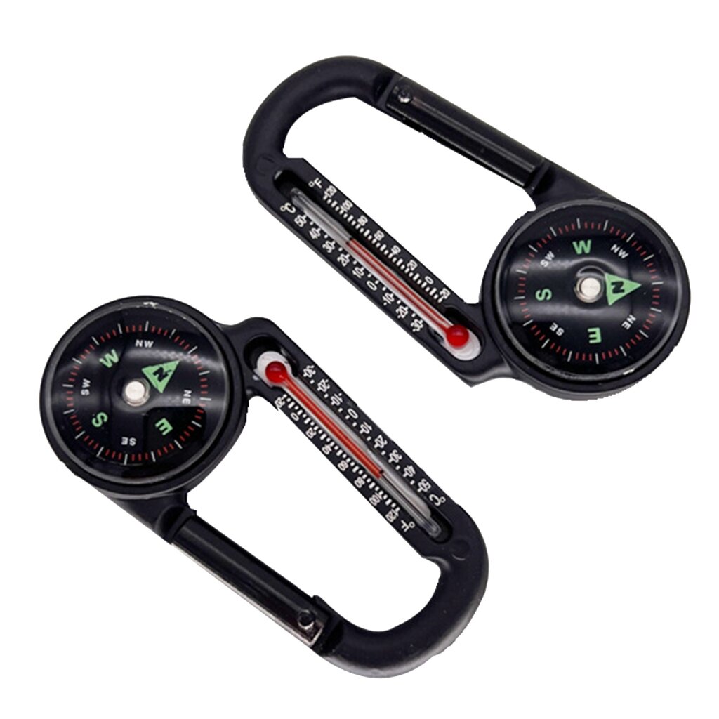 2 многофункциональных компаса, термометр, карабин