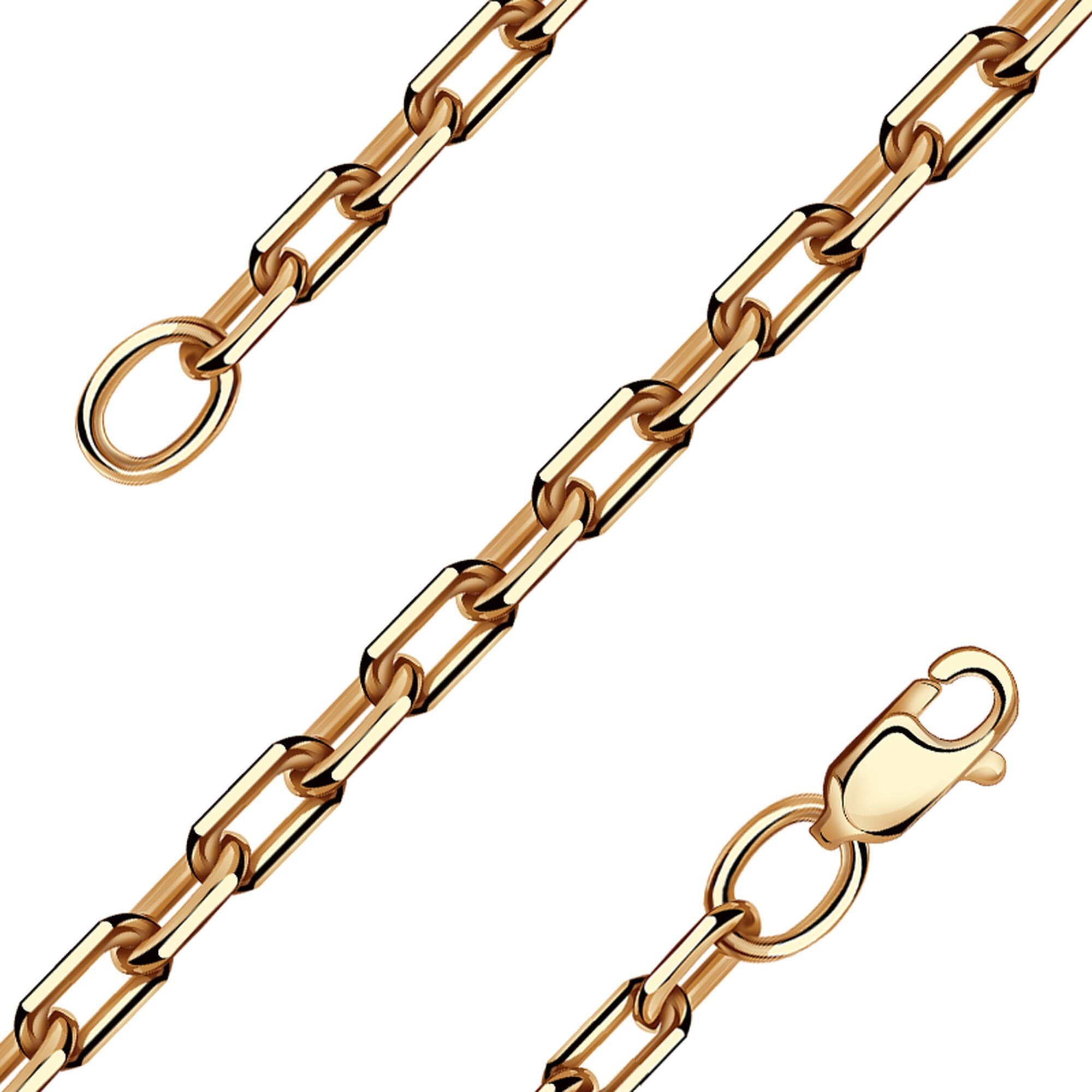 Цепь красное золото, 585 проба