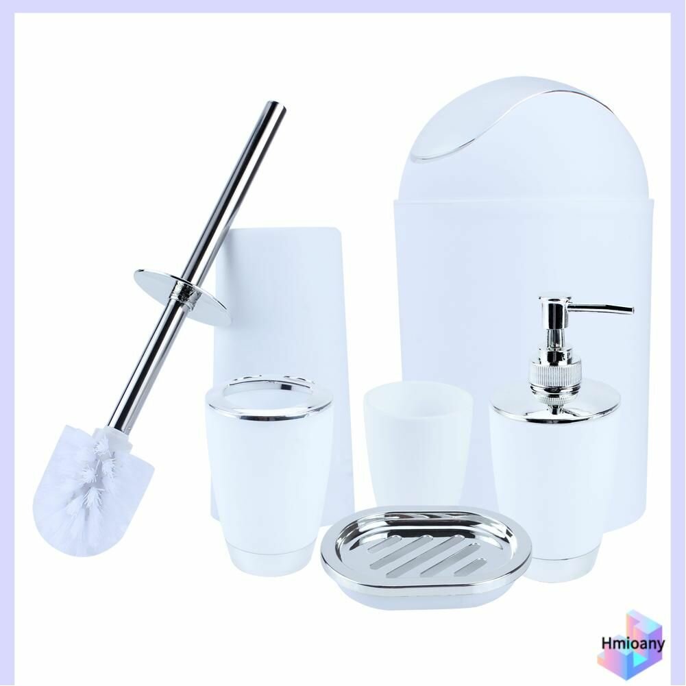 Набор для ванной комнаты с подставкой для зубных щеток, мусорным ведром и ершиком – стильный и практичный аксессуар