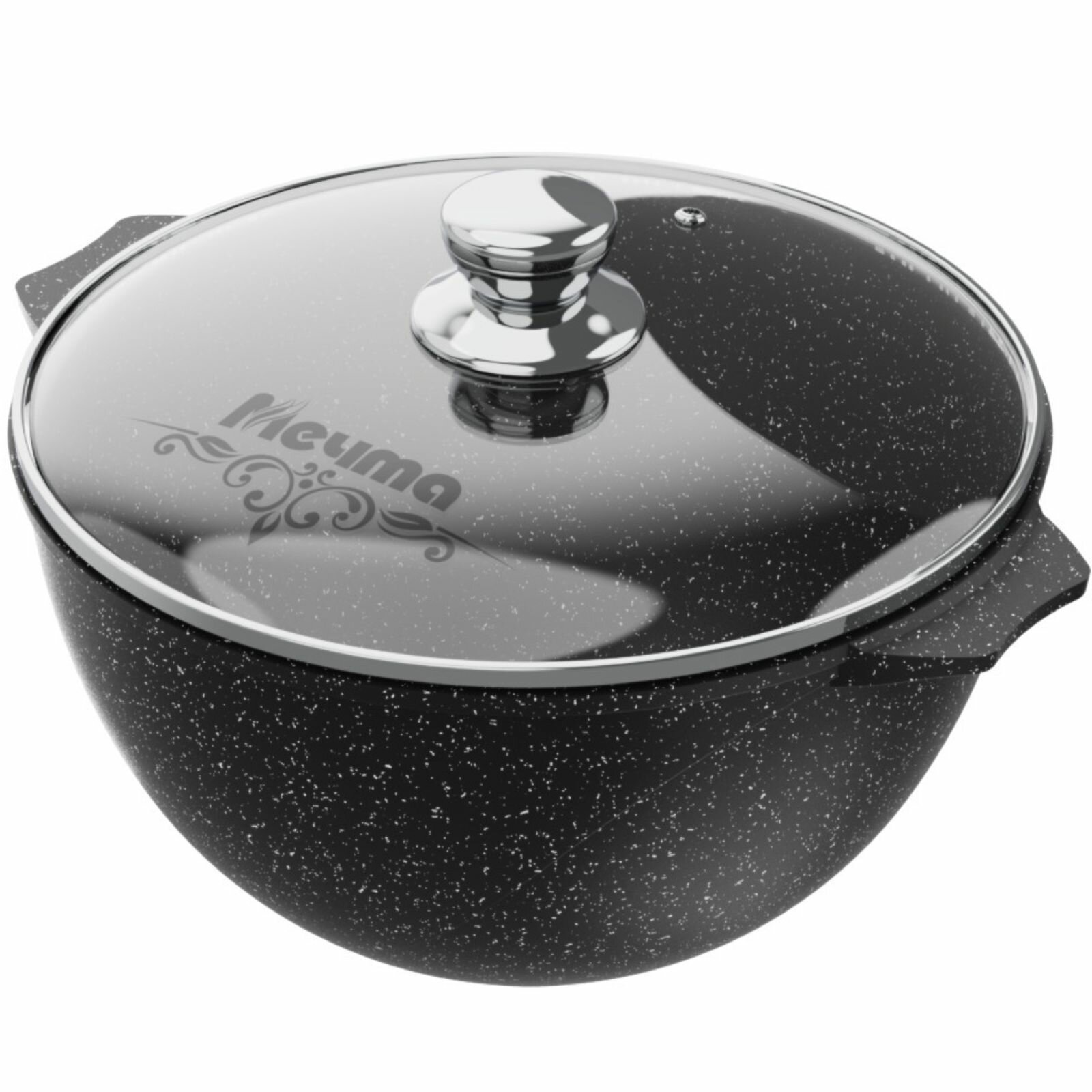 Казан Для Плова 4,5л d260 h145 АП Гранит Black Induction Pro Ст/Кр Полукруглое Дно Цв/Уп Мечта 54802И