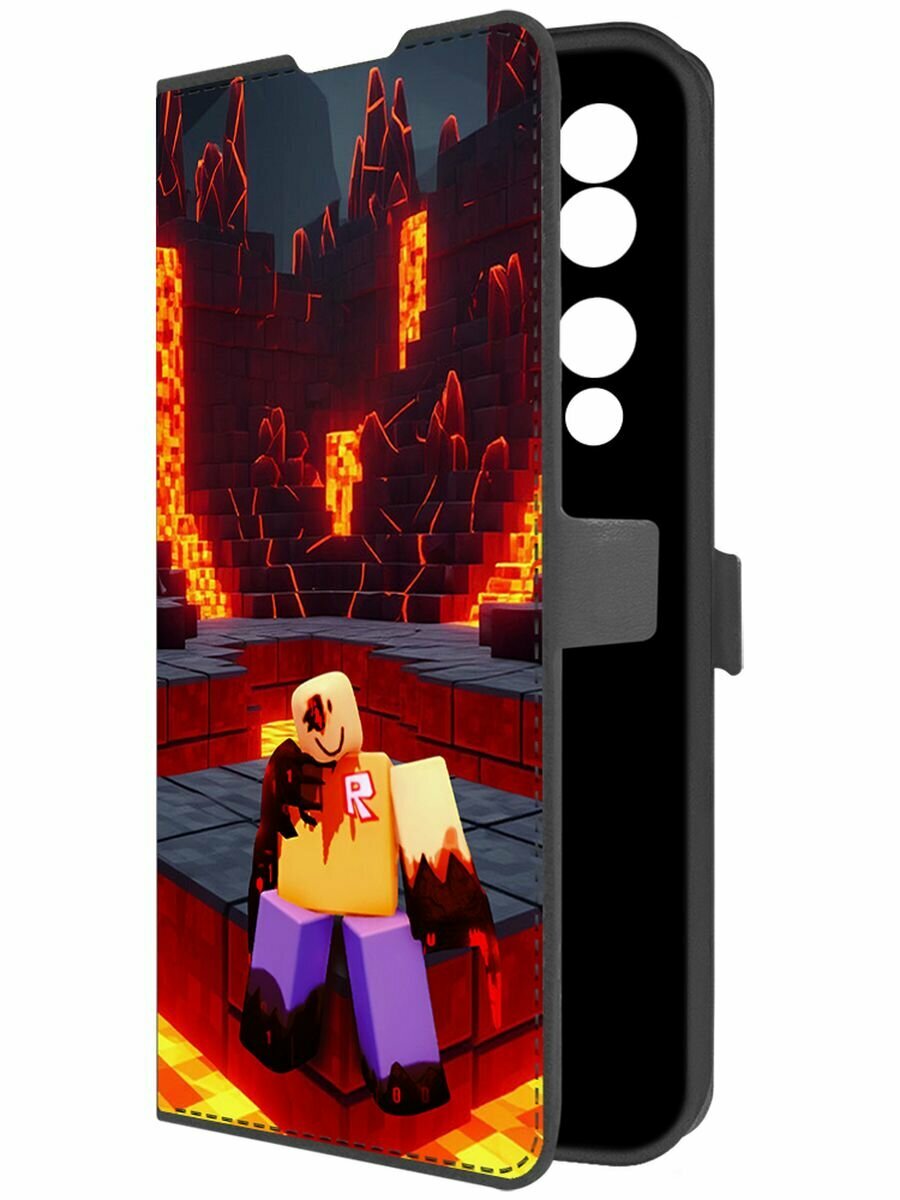 Чехол-книжка Krutoff Eco Book для Honor 90 Roblox-Форсакен Джон Доу (Forsaken John Doe) (черный)