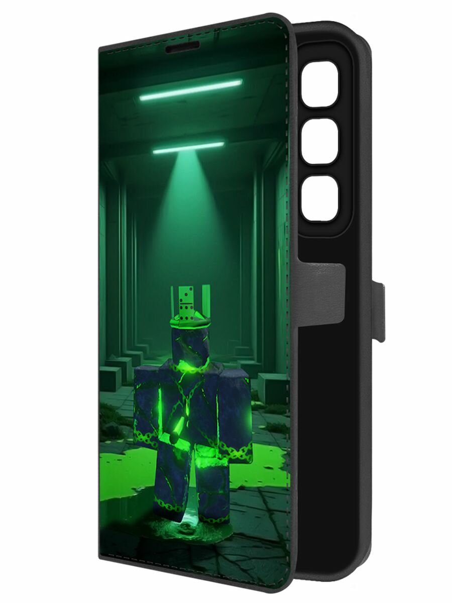 Чехол-книжка Krutoff Eco Book для INFINIX Hot 50 Pro Roblox-Форсакен 1x1x1x1 (Forsaken 1x1x1x1) (черный)
