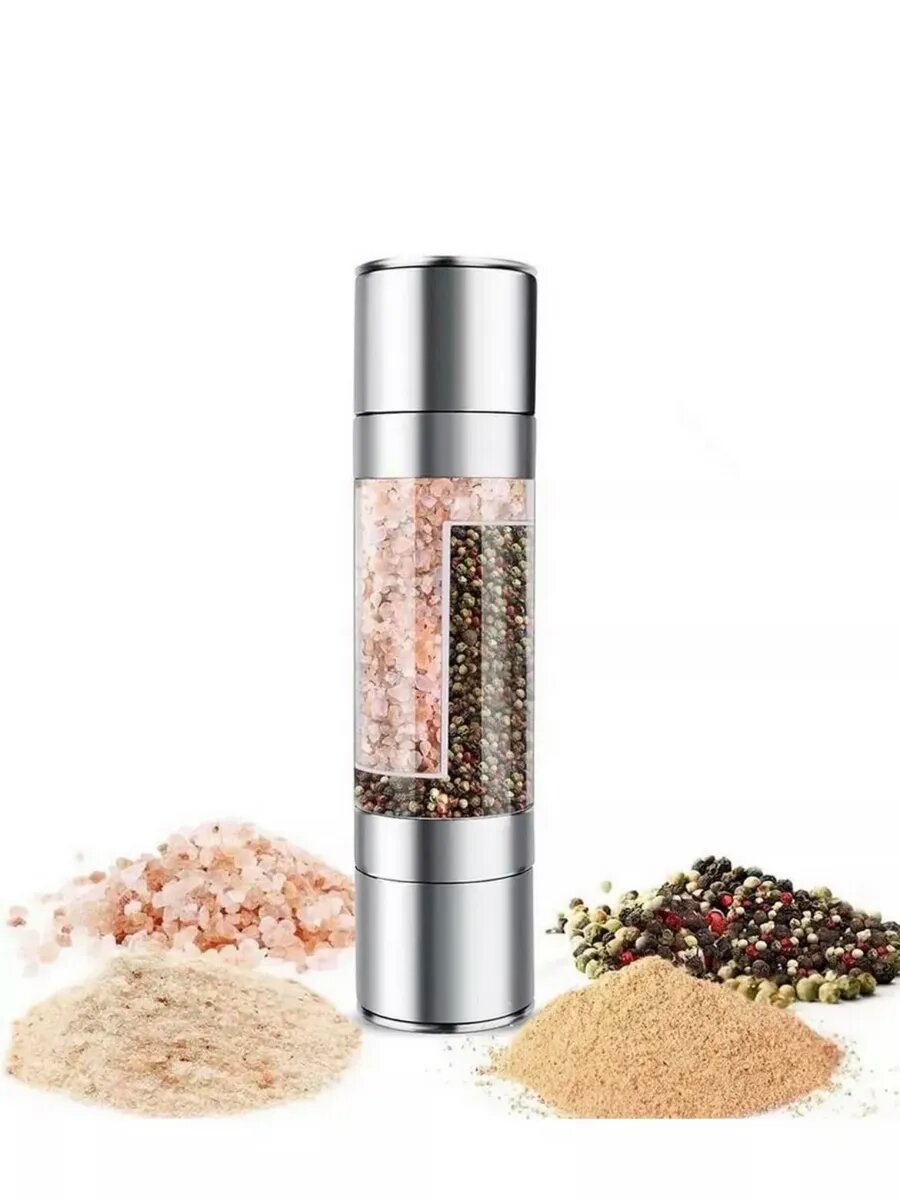 Мельница для специй, ручная, "2 в 1", нержавеющая сталь, керамический механизм