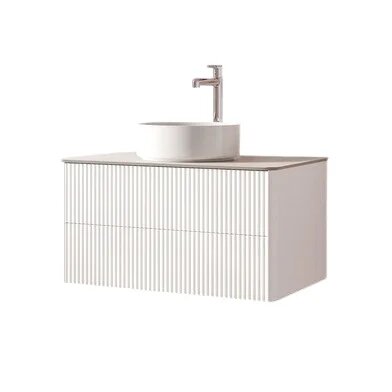 Тумба с раковиной IDDIS Aiger 80 подвесная, 80, 2 см, со столешницей, белая, матовая, с отверстием под смеситель, из МДФ, с ящиками, раковина для ванной, фарфоровая, круглая