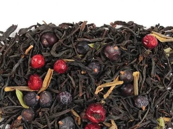 Чай черный Таёжный, 500гр (ягоды можжевельника, лист рододендрона (сагандайля), брусника, листья толокнянки).