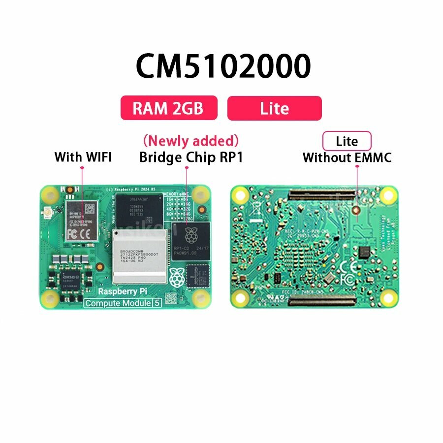 Raspberry Pi Compute Module 5 CM5102000 Lite 2GB RAM