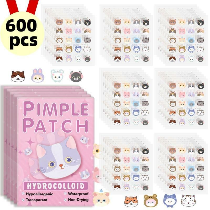 Консилер для лица Cartoon Acne Patch, закрывающий следы от прыщей, 600 шт.