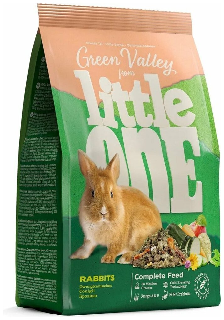 Литтл Уан 31110 "Зеленая долина" Корм для кроликов из разнотравья 750г