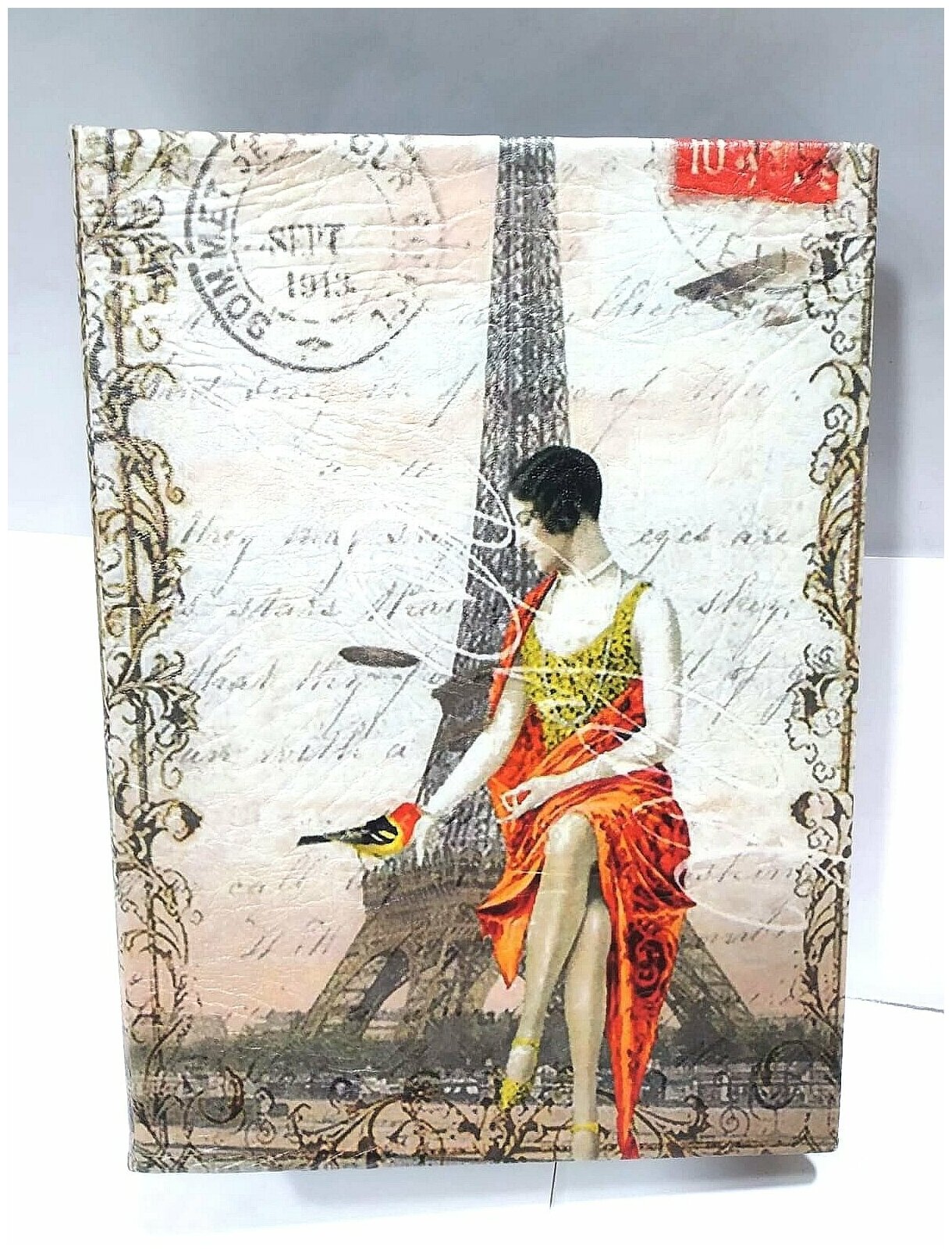 Фотоальбом "Франция", экокожа, книжный переплет, 10x15 см, до 80 фото, белый